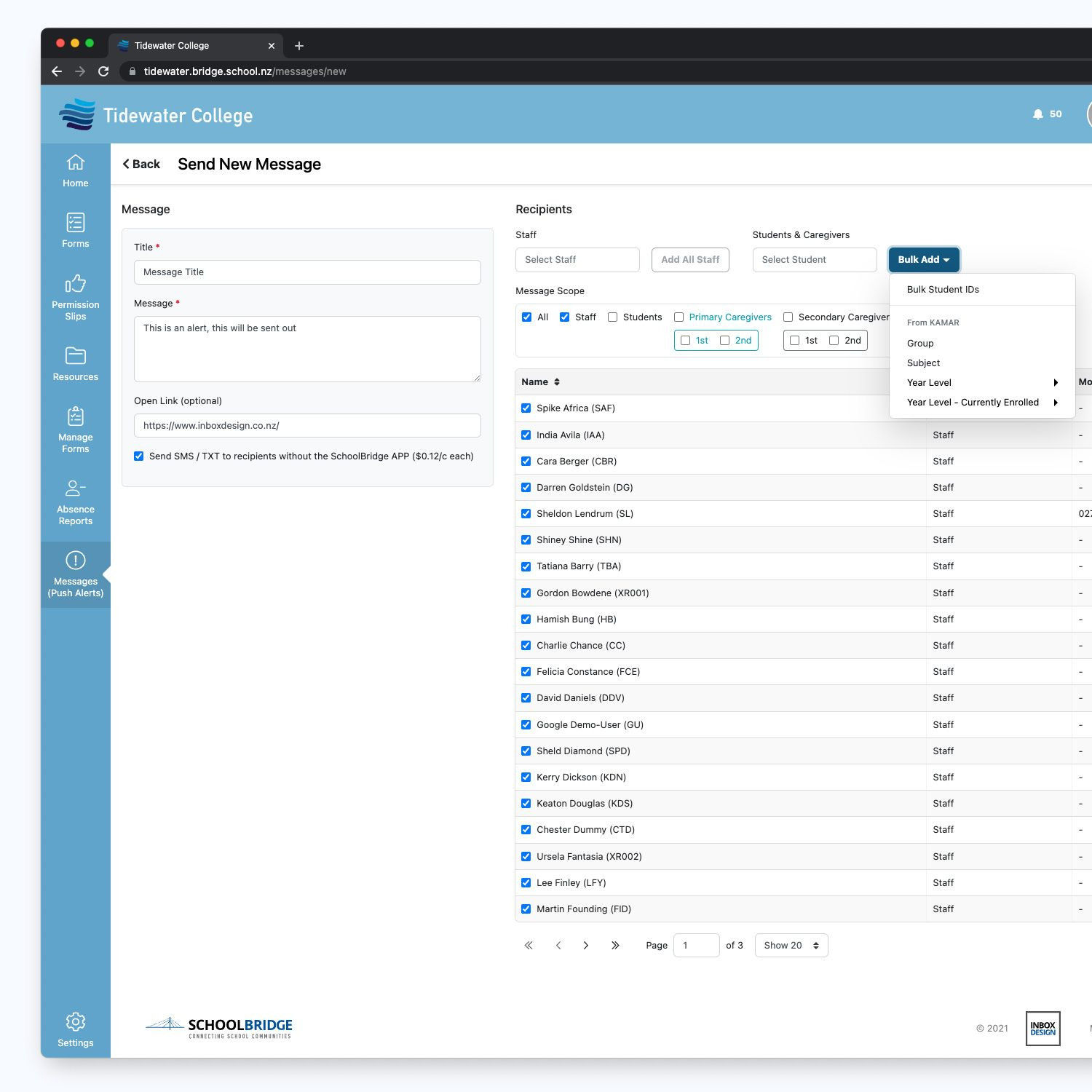 SchoolBridge App - SchoolBridge - Inbox Design Limited